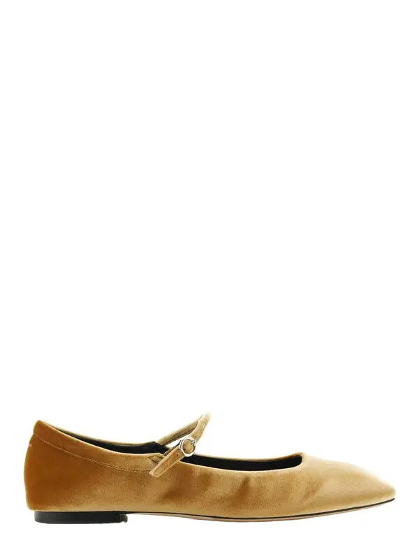AeydĒ Uma Velvet Mary Jane Flats - Yellow