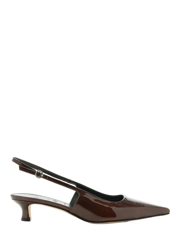 AeydĒ Catrina Metallic Slingback Pumps - Brown