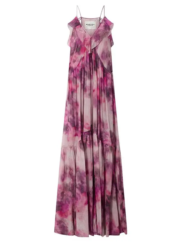 MARANT ETOILE Vasmila Long Voile Dress - Pink