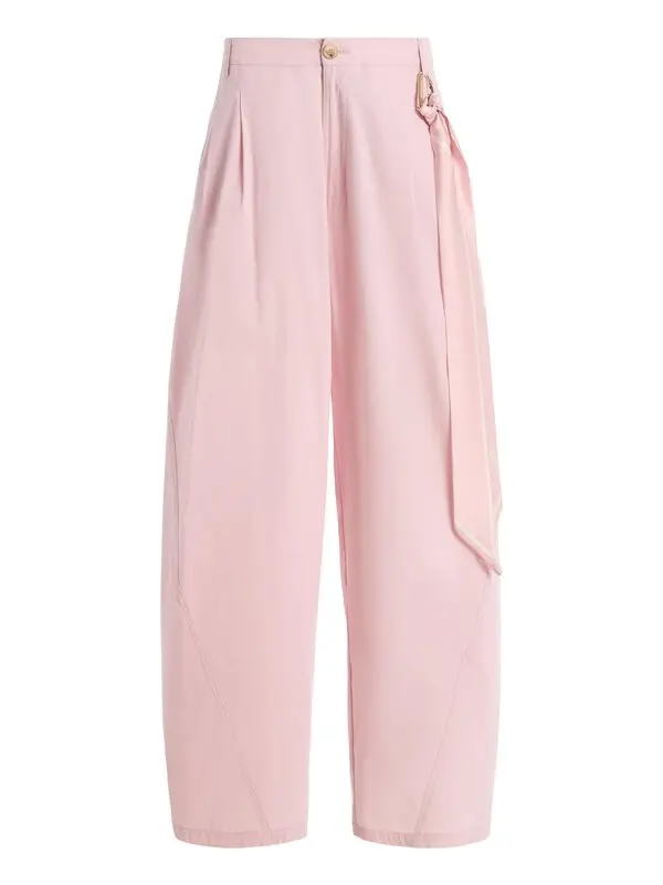 DARKPARK Phebe Cotton-poplin Wide-leg Pants - Pink