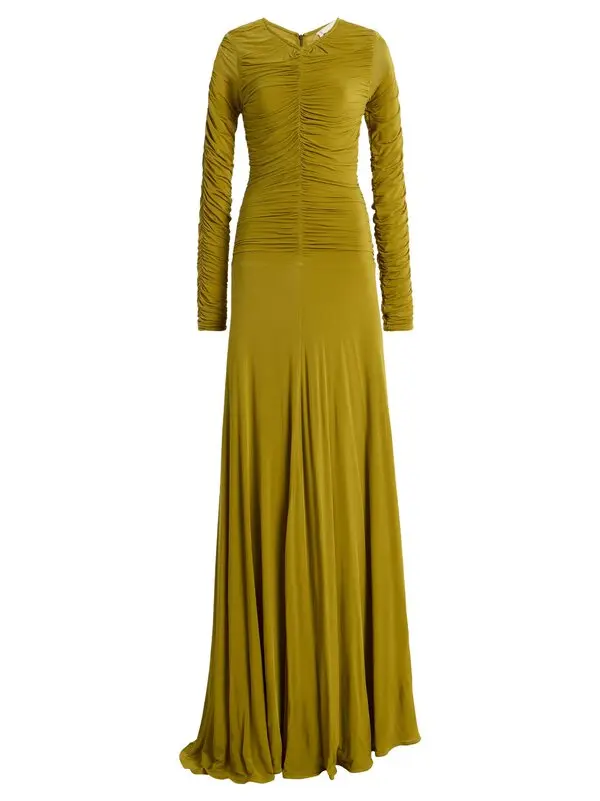 Tove Eira Ruched Jersey Maxi Dress - Green