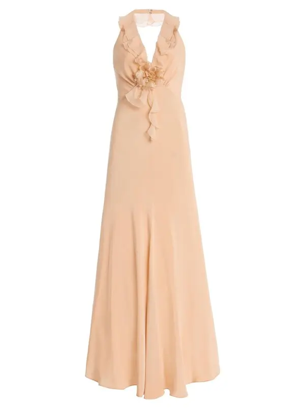 RODARTE Ruffled Halter Maxi Dress - Pink