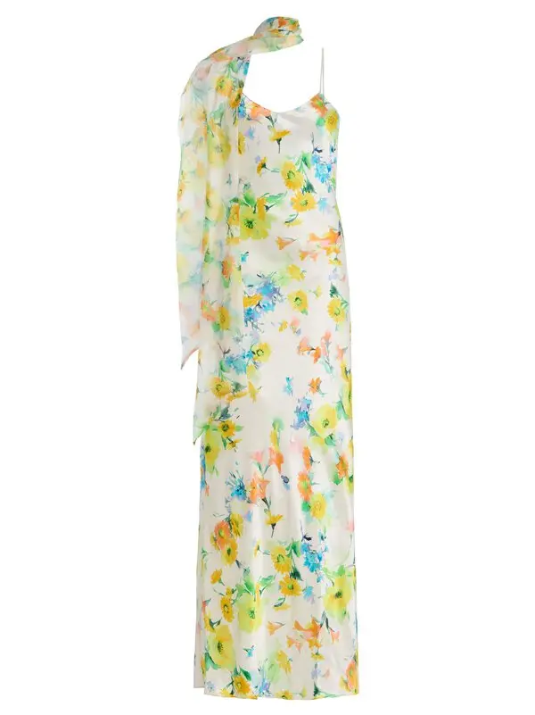 RODARTE Floral-printed Satin Slip Gown - Multi
