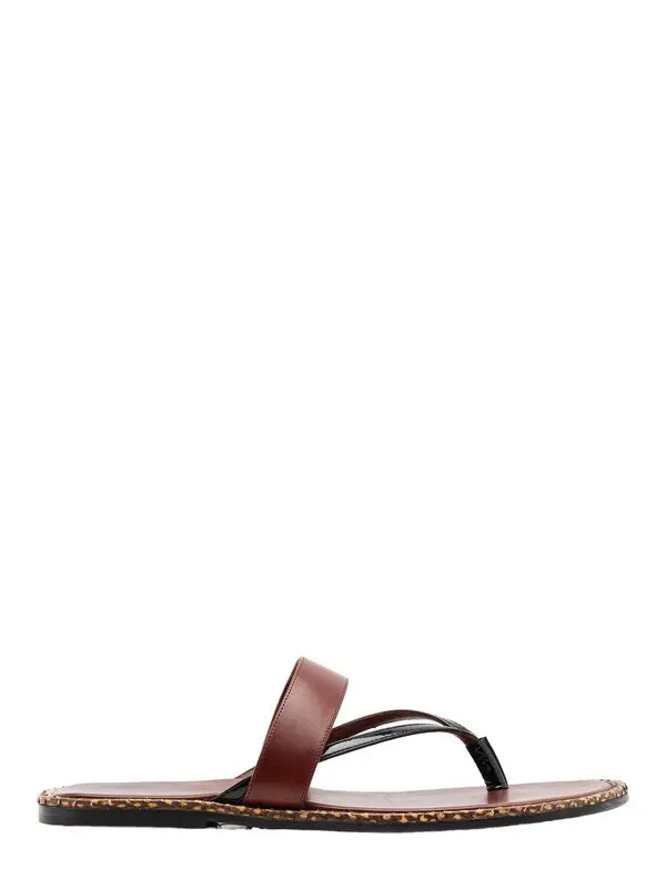 Dries Van Noten Leather Thong Sandals - Brown