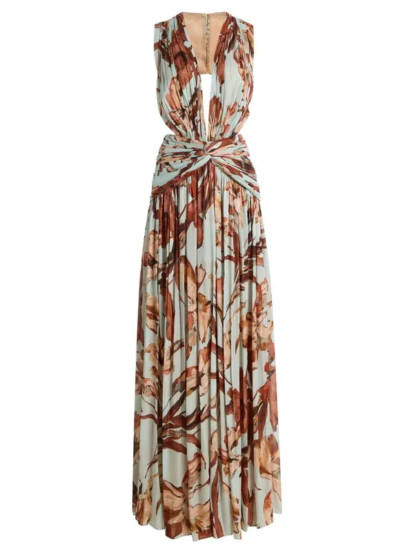 Costarellos Amarielle Floral Lurex-georgette Gown - Multi
