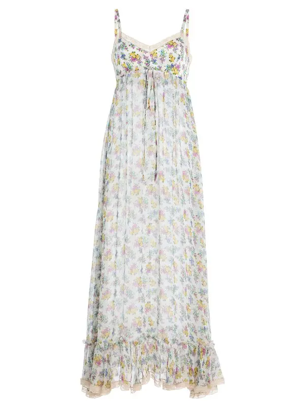 Dolce & Gabbana Print Silk-blend Maxi Dress - Floral