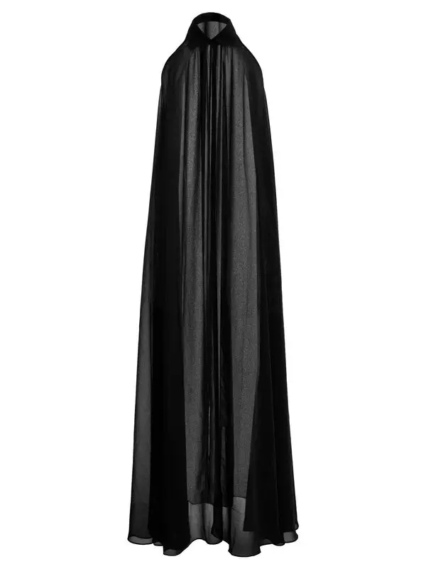 THE FRANKIE SHOP Sukie Sheer Halter Maxi Dress - Black
