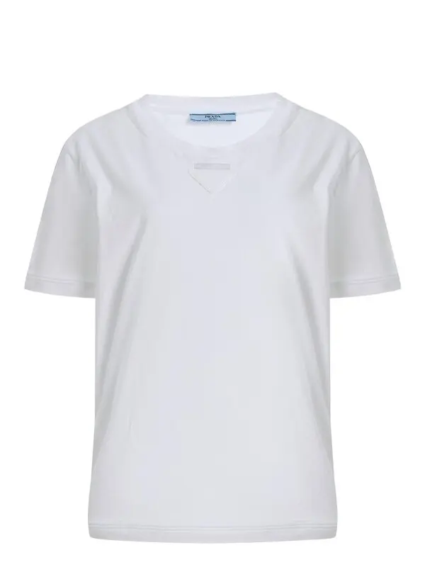 Prada Molded Cotton Jersey T-shirt - White