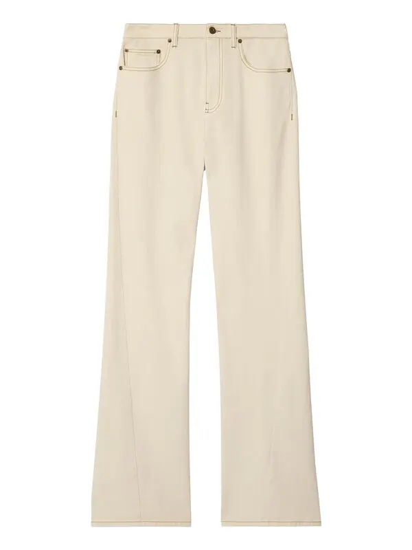 Burberry Stretch-cotton Bootcut High-rise Jeans - White