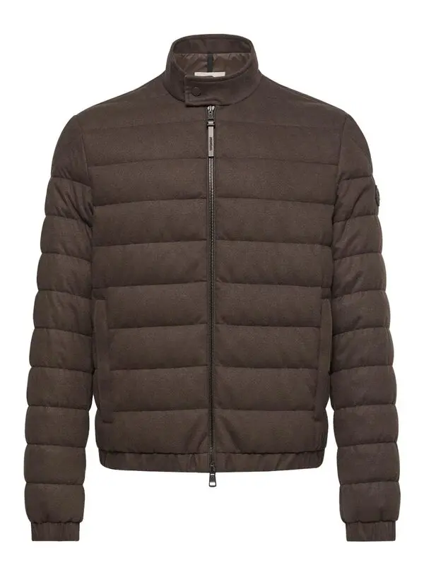 Moncler Luray Cashmere Blend Short Down Jacket - Brown