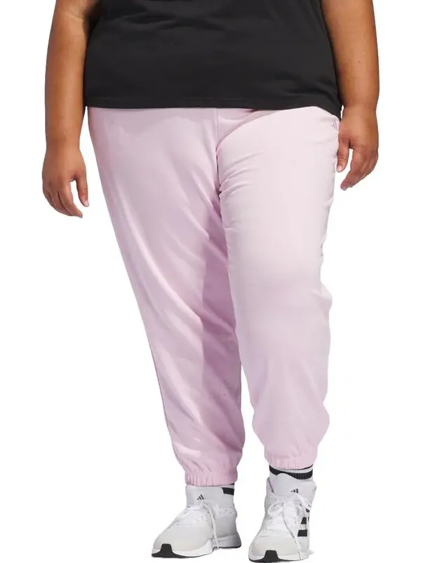 Adidas Essentials Inclusive Small Logo French Terry Cuffed Pants - Clear Pink / White