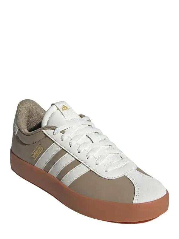 Adidas Vl Court 3.0 Suede Sneakers - Blanch Cargo / Core White / Gold Metallic