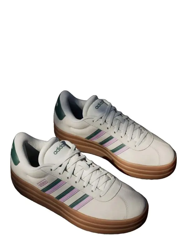 Adidas Vl Court Bold Sneakers - Off White / Collegiate Green / Bliss Lilac