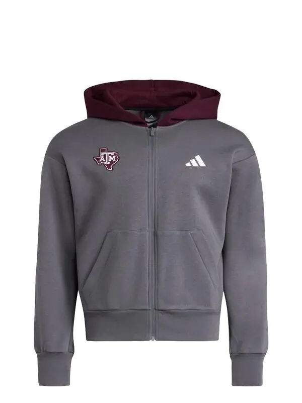 Adidas Texas A&m Aggies Full Zip Hoodie - Team Grey Four / White