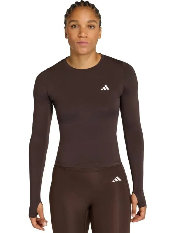 Adidas Power Essentials Workout Contour Long Sleeve Top - Aurora Coffee