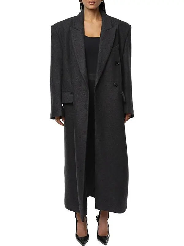 JLUXLABEL Oversized Double-breasted Coat - Black