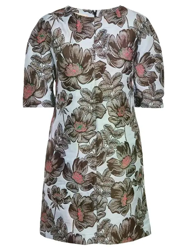 Marni Floral-jacquard Mini Dress - Blue