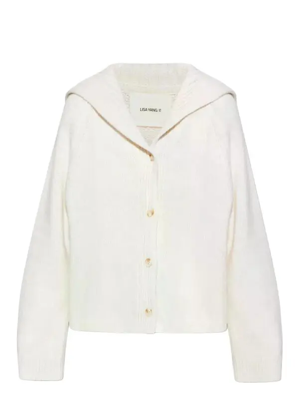 LISA YANG Mora Hooded Buttoned Cardigan - Neutrals