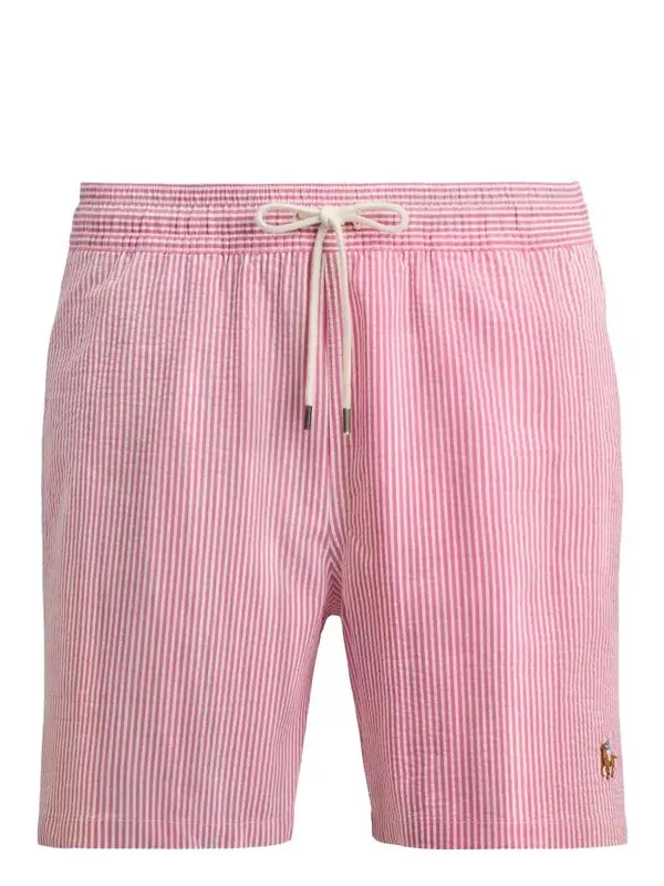 Polo Ralph Lauren Striped Drawstring Swim Shorts - Pink