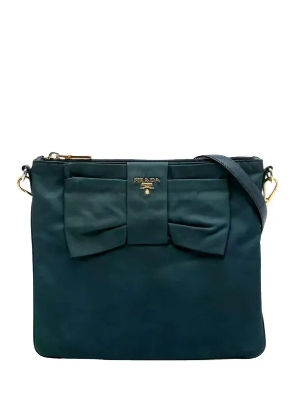 Prada 2000-2025 Tessuto Fiocco Bow Crossbody Bag - Blue