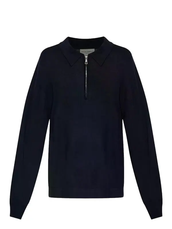 Officine Générale Bene Zip Fastening Polo Shirt - Blue
