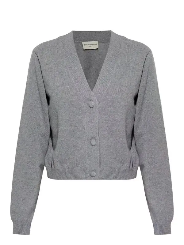 Officine Générale Serena Button V-neck Cardigan - Grey
