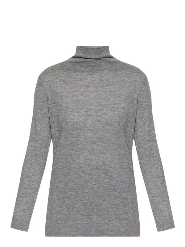 LISA YANG Roll-neck Knitted Top - Grey