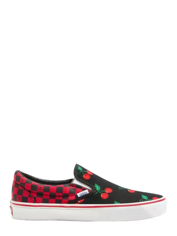 Valentino Garavani X Vans Cherry Print Slip-on Sneakers - Black