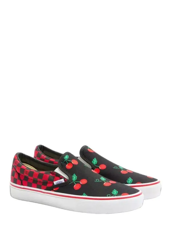 Valentino Garavani X Vans Cherry Print Slip-on Sneakers - Black