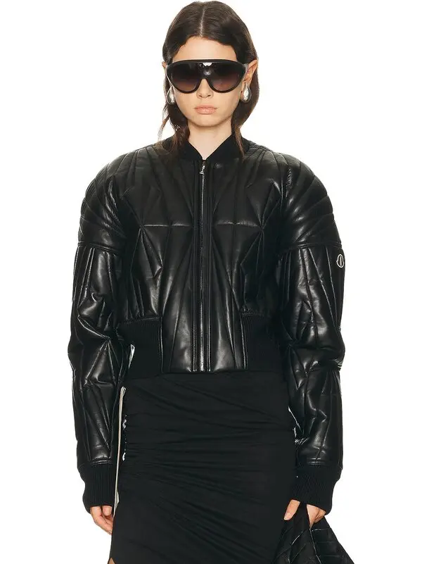 Rick Owens X Moncler Geocamo Cropped Jacket - Black