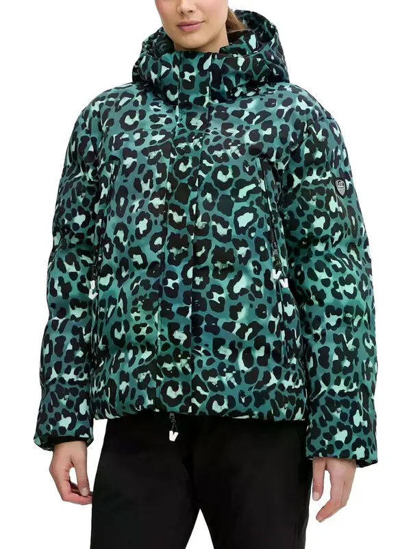 Emporio Armani Hooded Leopard-print Jacket - Green