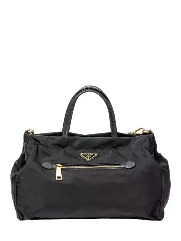 Prada Logo-plaque Tote - Black