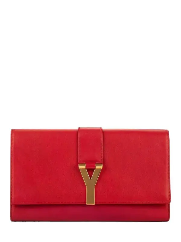 Saint Laurent Ligne Y Clutch - Red