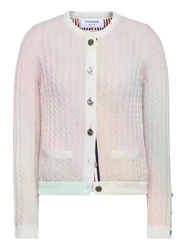 Thom Browne Cable Stitch Cardigan - Pink