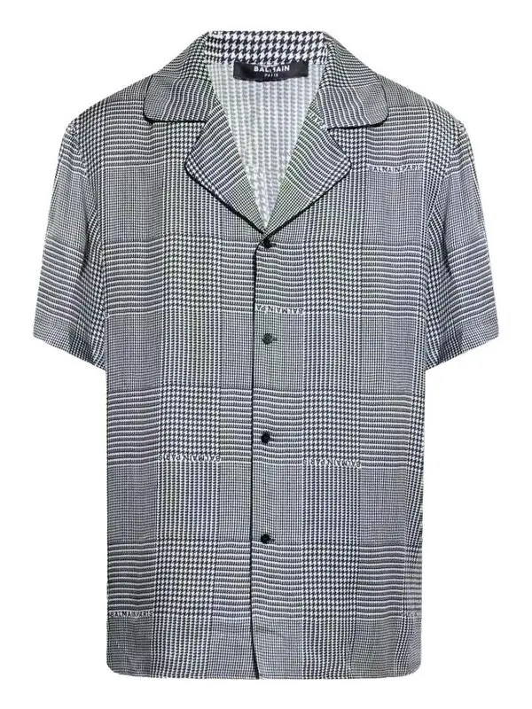 Balmain Houndstooth-pattern Shirt - Black