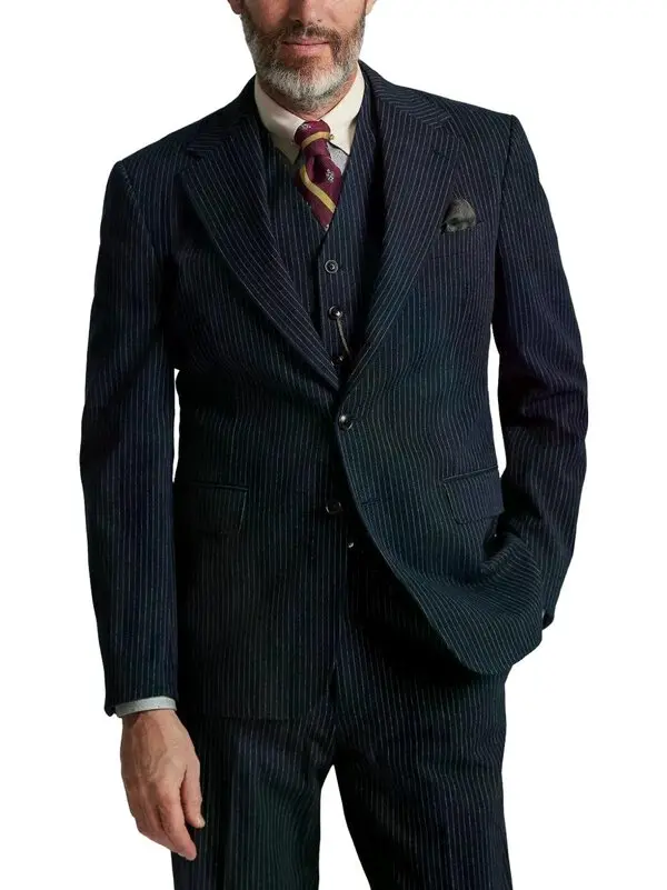 Ralph Lauren Pinstripe-pattern Single-breasted Blazer - Blue