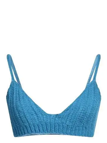 Alanui Ribbed-knit Crop Top - Blue