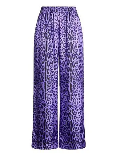Dolce & Gabbana Leopard-print Satin Pants - Purple
