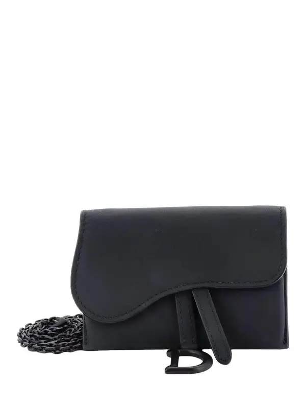 Dior Ultra Matte Saddle Nano Pouch Leather Belt Bag - Black