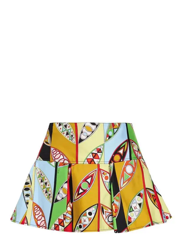 Emilio Pucci Pleated Printed Silk-twill Mini Skirt - Multicolor