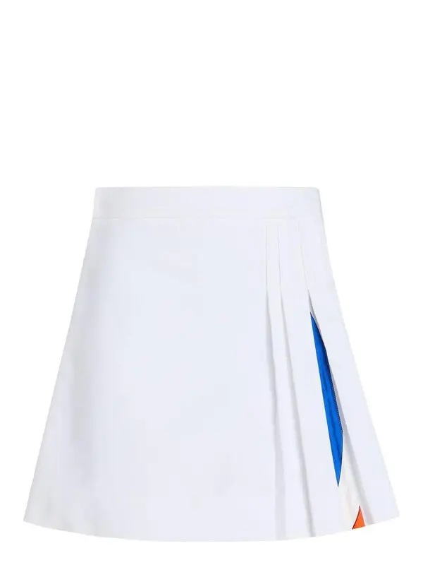 Emilio Pucci Pleated Cotton-blend Twill Mini Skirt - White