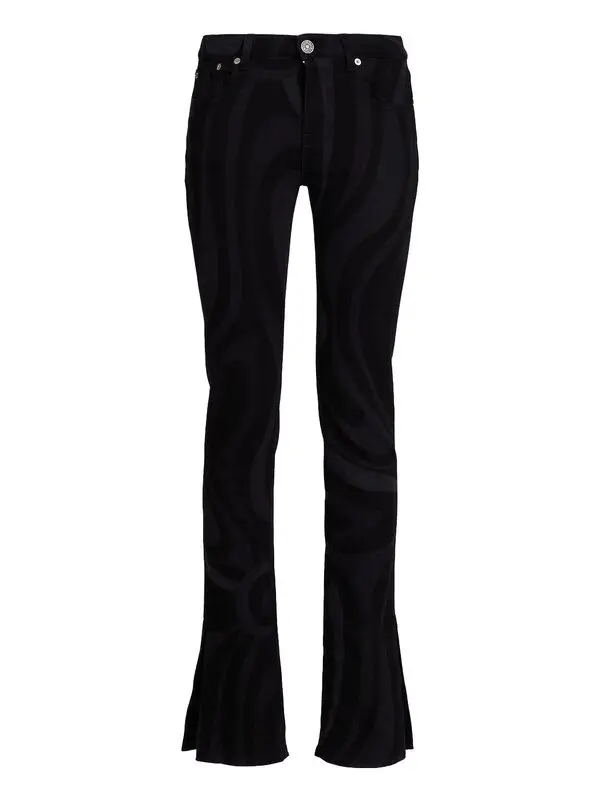 Emilio Pucci Printed High-rise Straight-leg Jeans - Black
