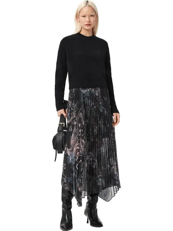 ALLSAINTS Donatella 2-in-1 Dress - Black