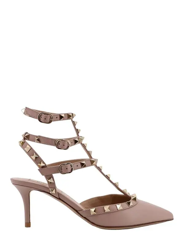 Valentino Garavani Rockstud Leather Pumps - Beige