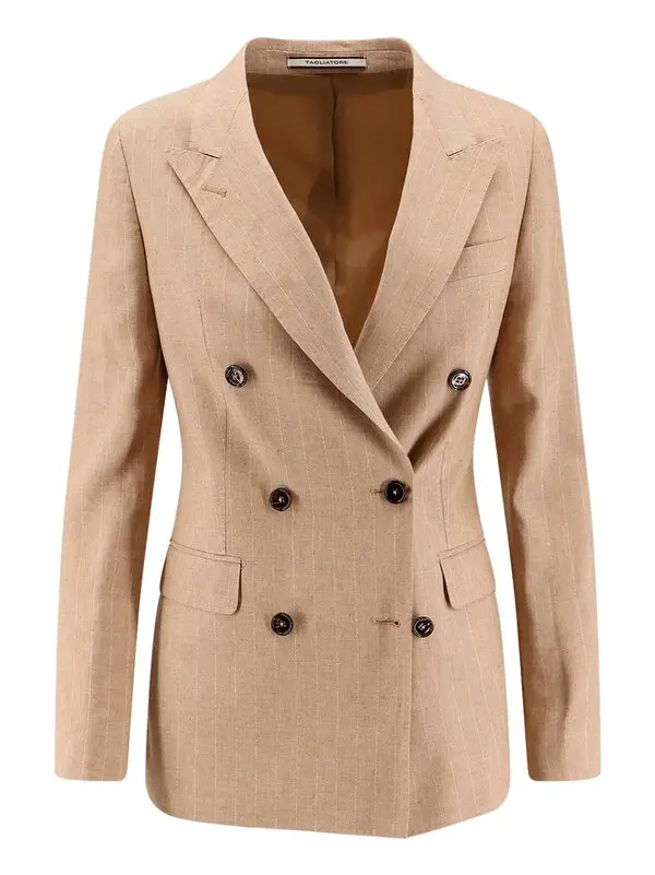 Tagliatore Parigi Pinstripe Blazer - Beige