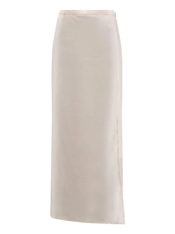 R2W Amora Linen Midi Skirt - White