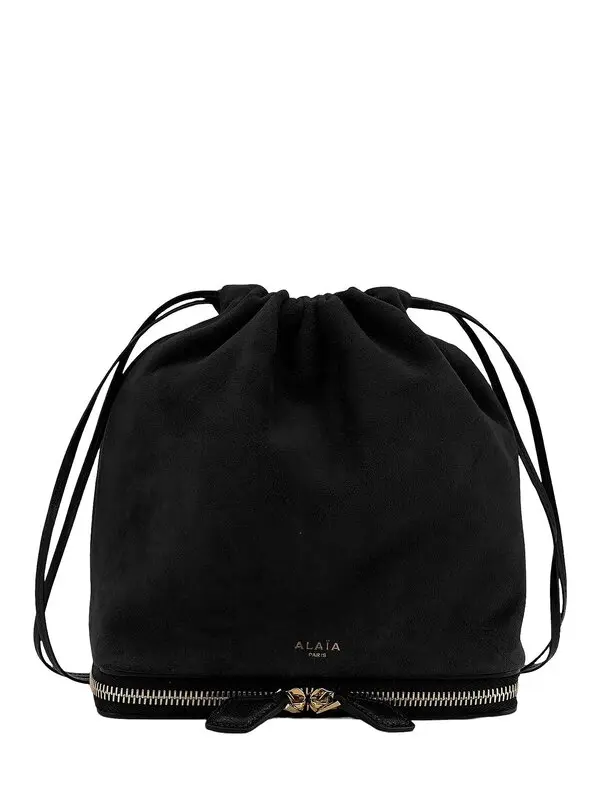 Alaïa Le Pochon Suede Shoulder Bag - Black