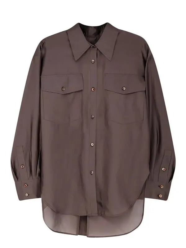 R2W Amora Organza Shirt - Brown