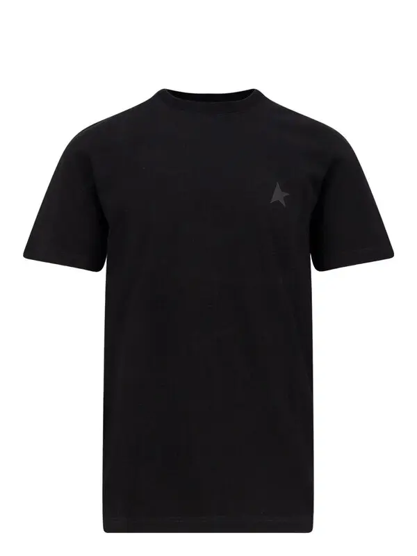 GOLDEN GOOSE Cotton Tshirt With Logo Print - Black