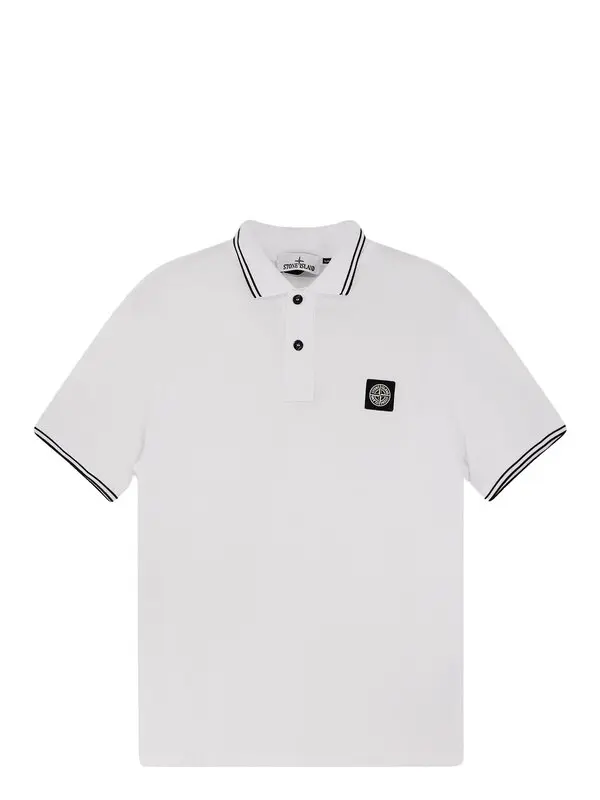 Stone Island Stretch Organic Cotton Polo Shirt - White